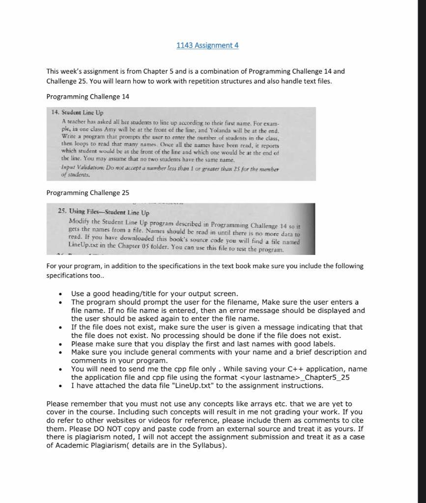 Solved CS 1143 Assignment 4 Chapter 5 Programming Challenge | Chegg.com