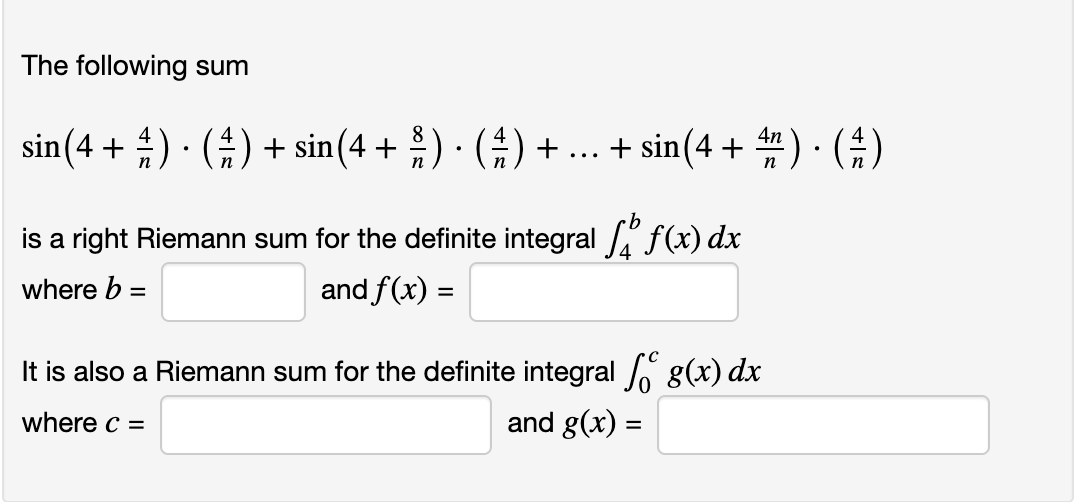Solved The following sum | Chegg.com