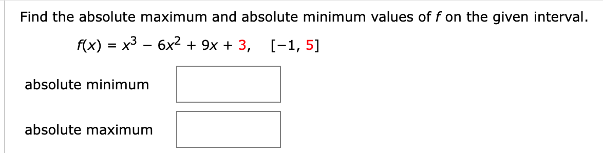 Solved Find the absolute maximum and absolute minimum values | Chegg.com