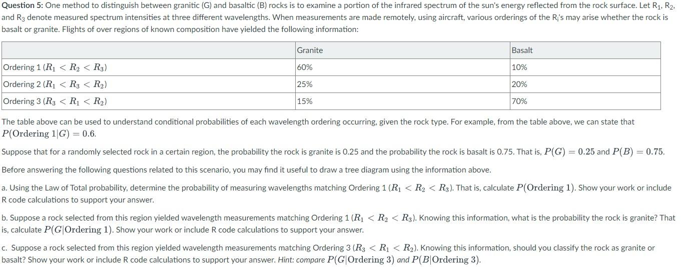 Solved Question 5: One method to distinguish between | Chegg.com