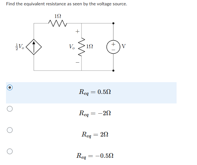 Solved Find the equivalent resistance as seen by the voltage | Chegg.com