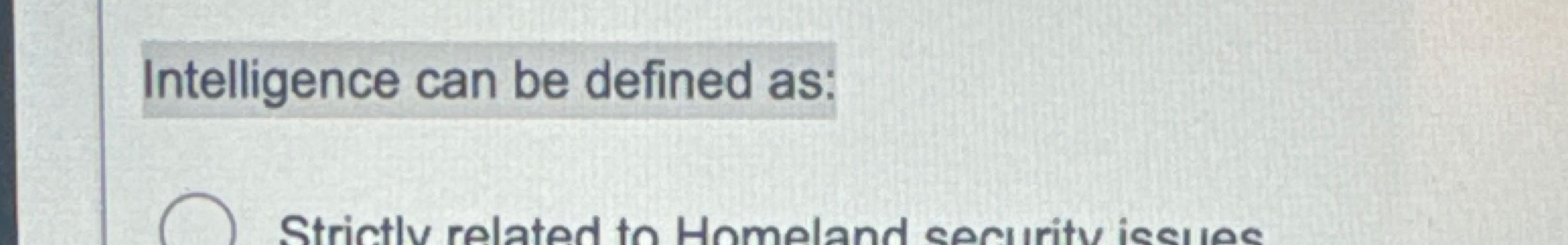 Solved Intelligence can be defined as: | Chegg.com