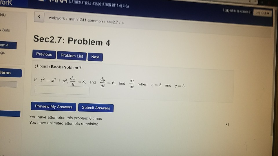 Solved Homework Sets Sec2 7 Problem 6 Problem 6 User