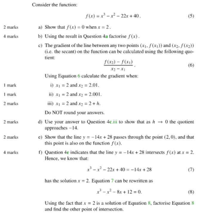 Solved Consider the function: f(x)=x3−x2−22x+40. a) Show | Chegg.com