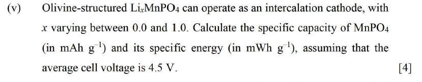 Solved Olivine-structured LixMnPO4 can operate as an | Chegg.com