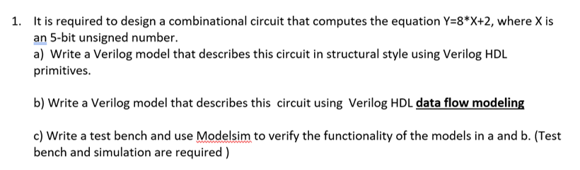 1. It is required to design a combinational circuit | Chegg.com