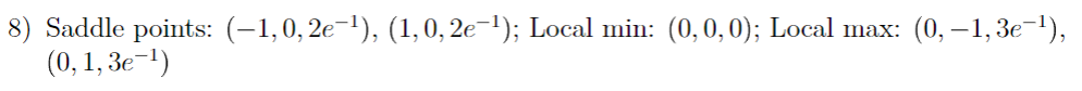Solved 8) Find the local max/min values and saddle points of | Chegg.com