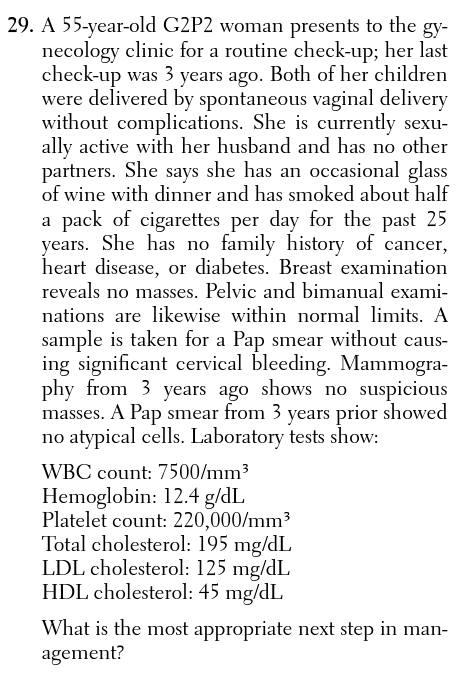 Solved 29. A 55-year-old G2P2 woman presents to the gy- | Chegg.com