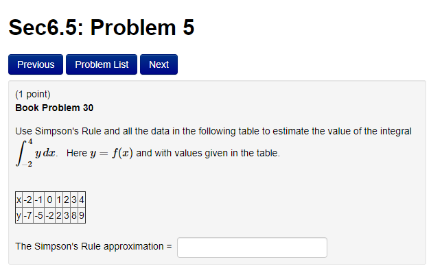 Solved Sec6.5: Problem 5 Previous Problem List Next (1 | Chegg.com