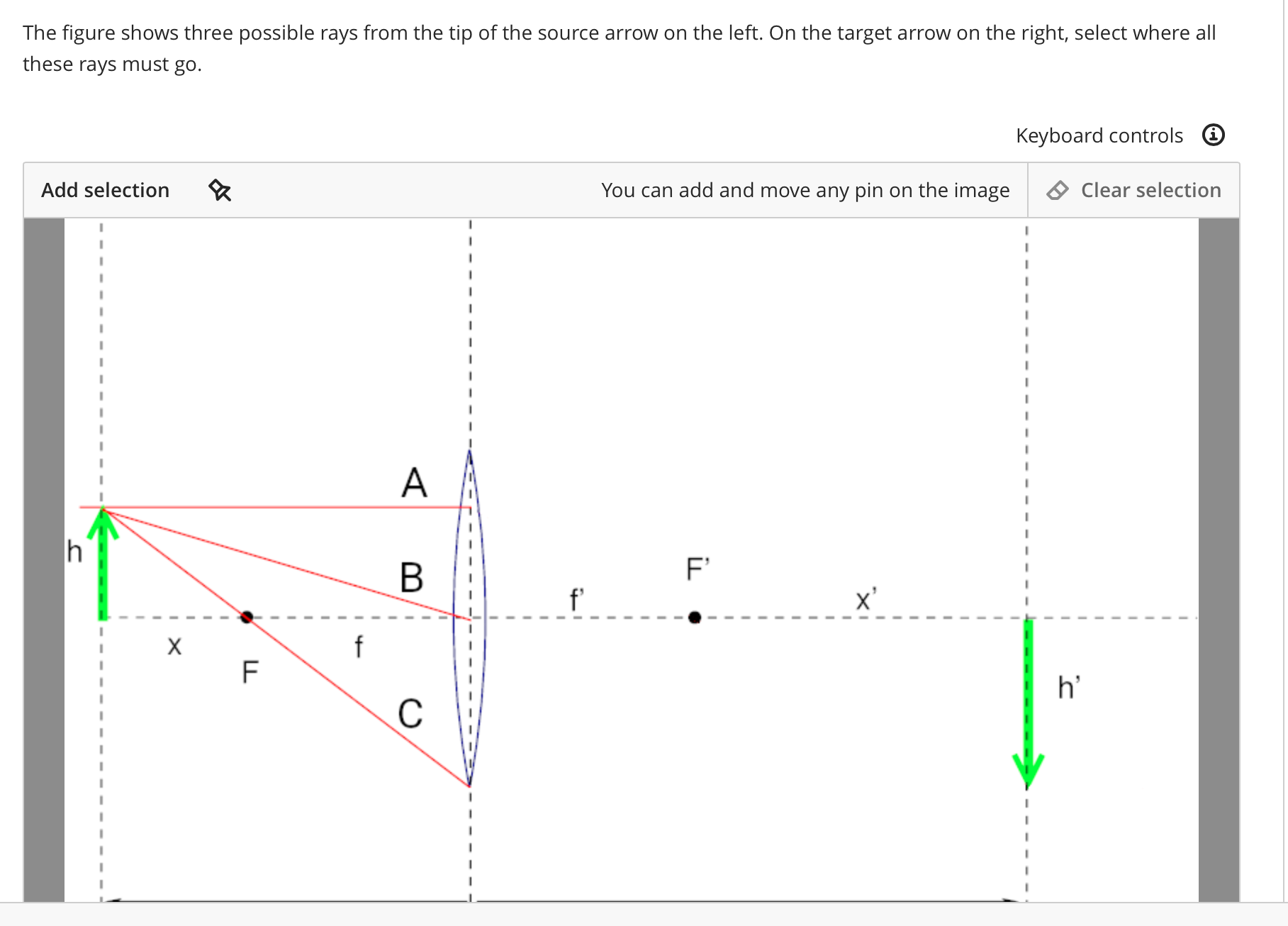 Solved The figure shows three possible rays from the tip of | Chegg.com
