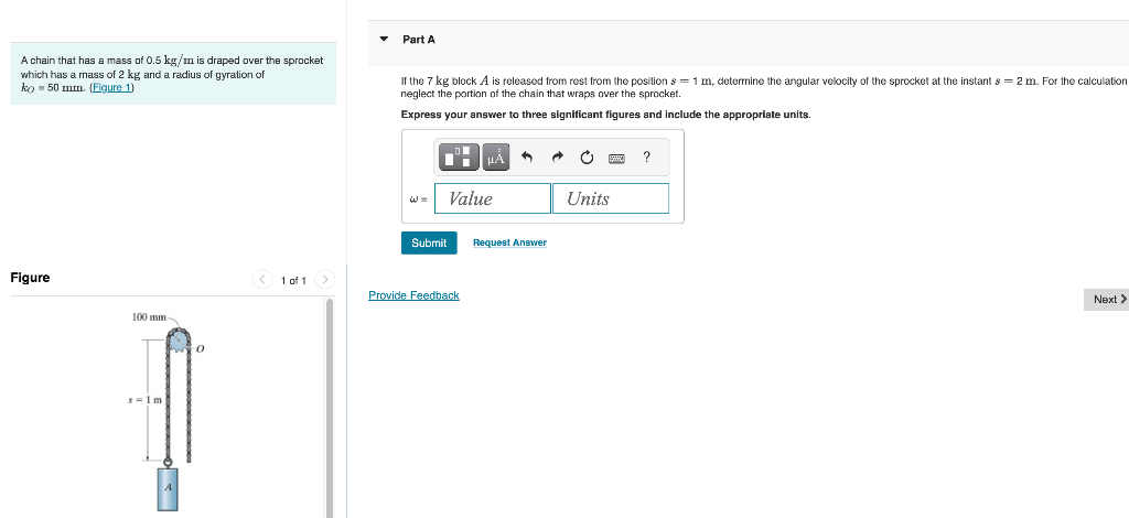Solved A chain that has a mass of 0.5 kg/m is draped over | Chegg.com