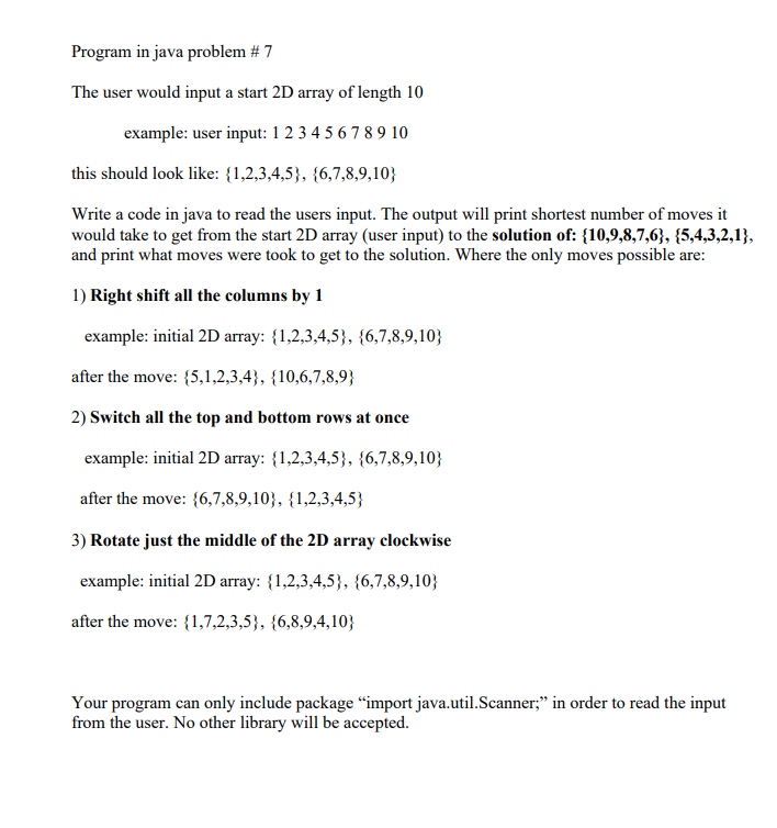 Solved Program In Java Problem 7 The User Would Input A 1042
