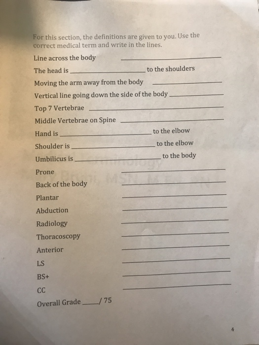 Solved correct medical term and write in the lines. Line | Chegg.com