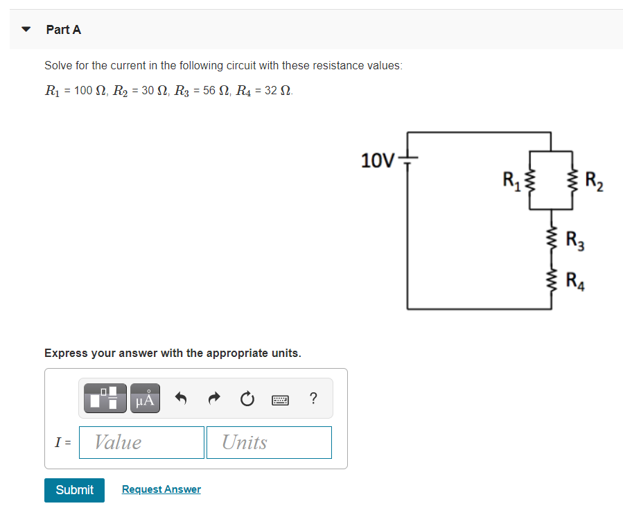 Solved Solve for the current in the following circuit with | Chegg.com