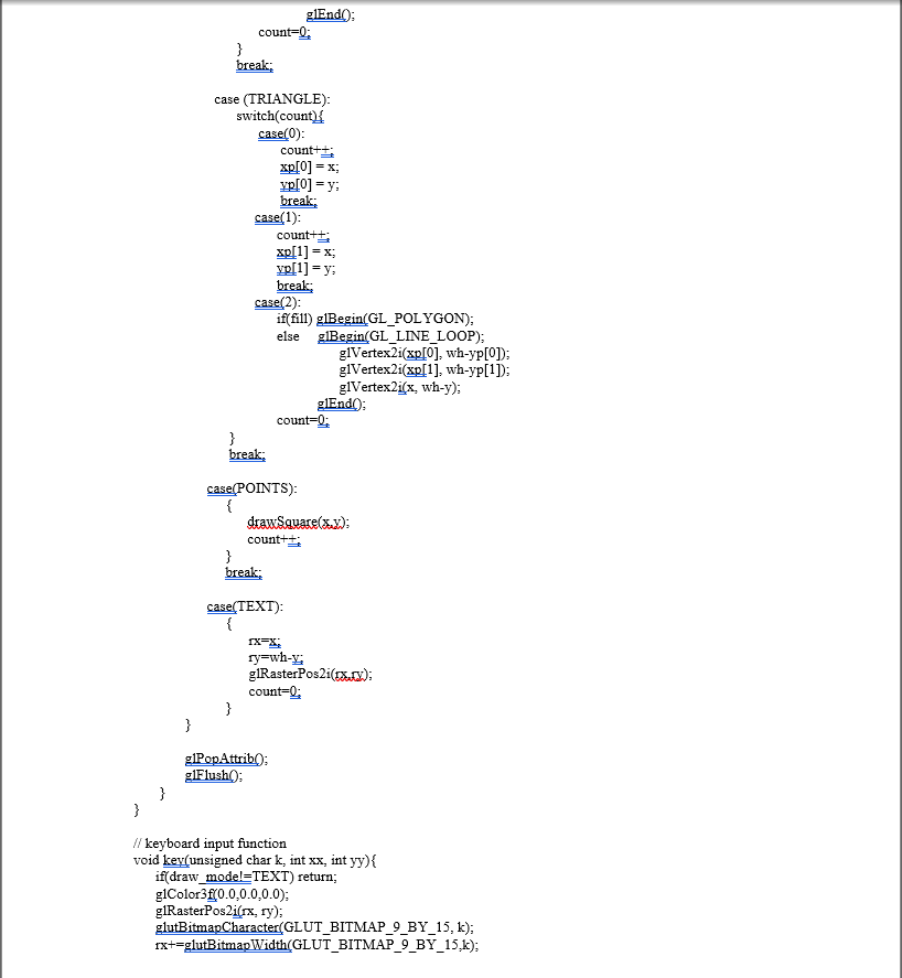 Following is an OpenGL program named paint.cpp. Using | Chegg.com