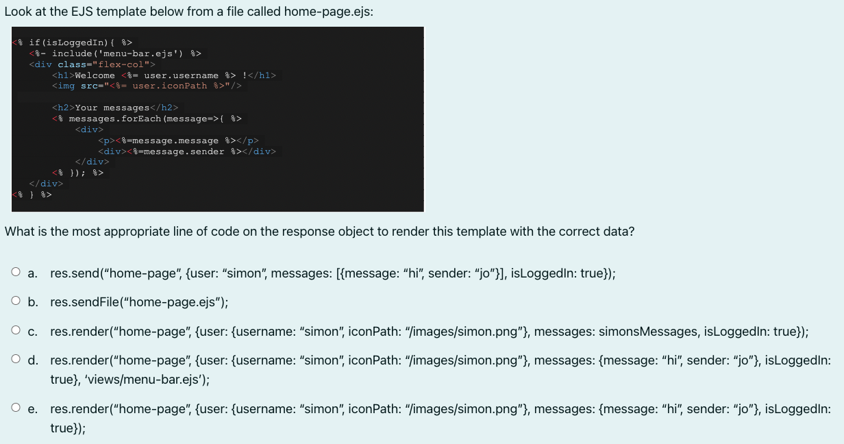 Solved What is the most appropriate line of code on the | Chegg.com