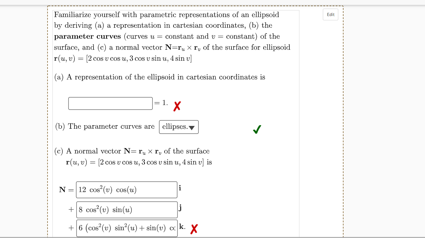 Solved Familiarize yourself with parametric representations | Chegg.com