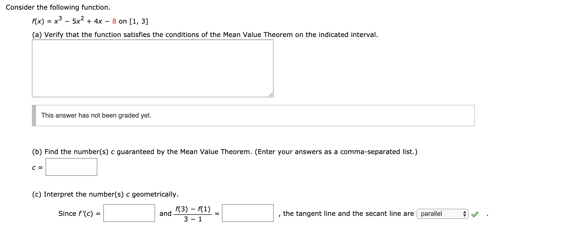 Solved Consider the following function. f(x) = x3 – 5x2 + 4x | Chegg.com