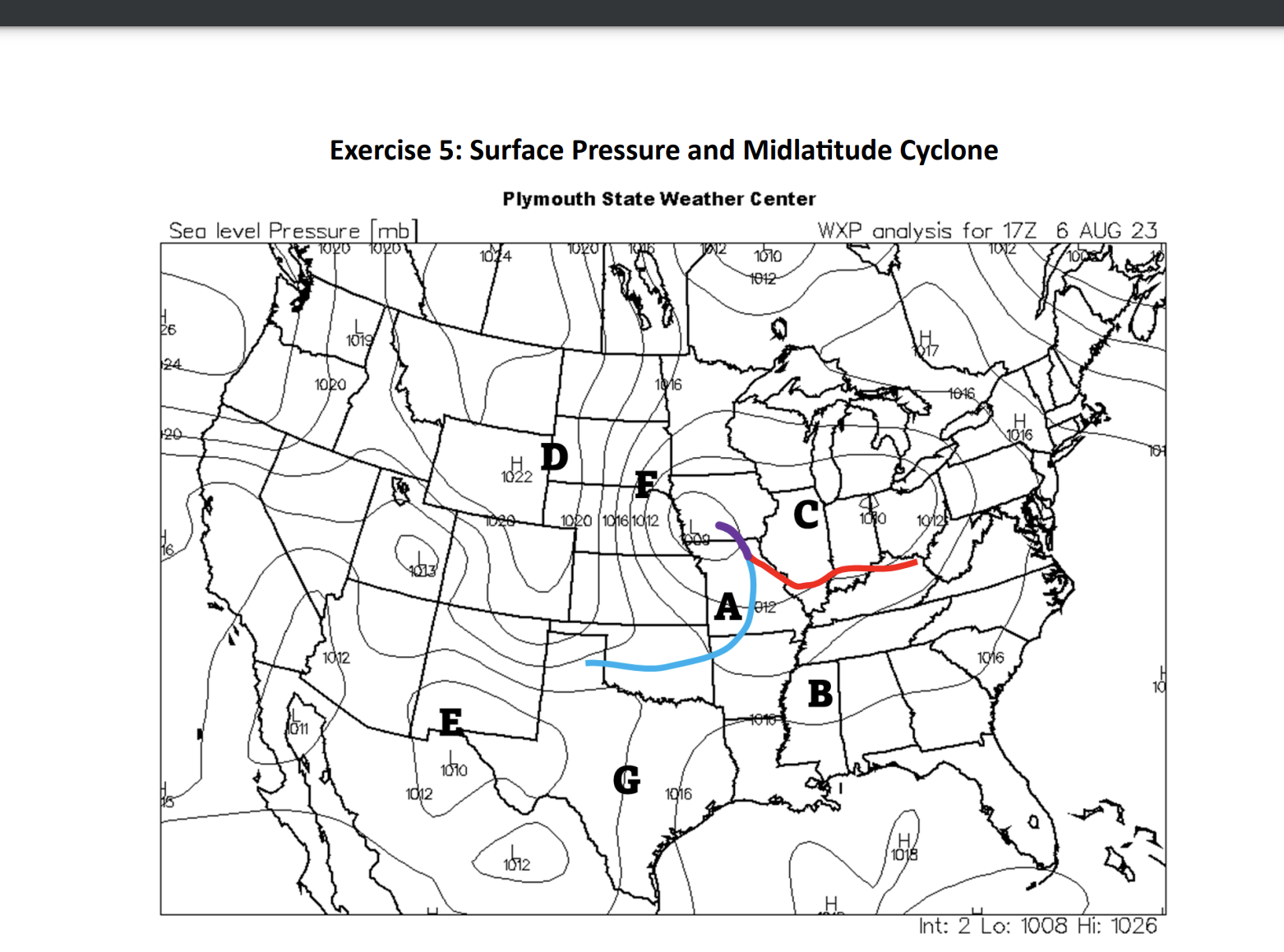 Solved Exercise 5: Surface Pressure and Midlatitude Cyclone | Chegg.com