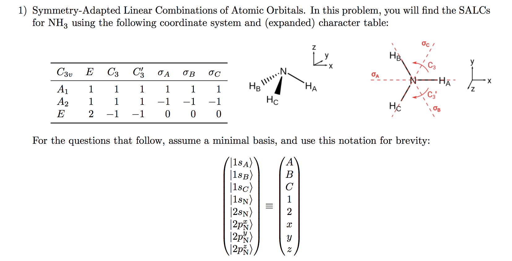 1 Symmetry Adapted Linear Combinations Of Atomic