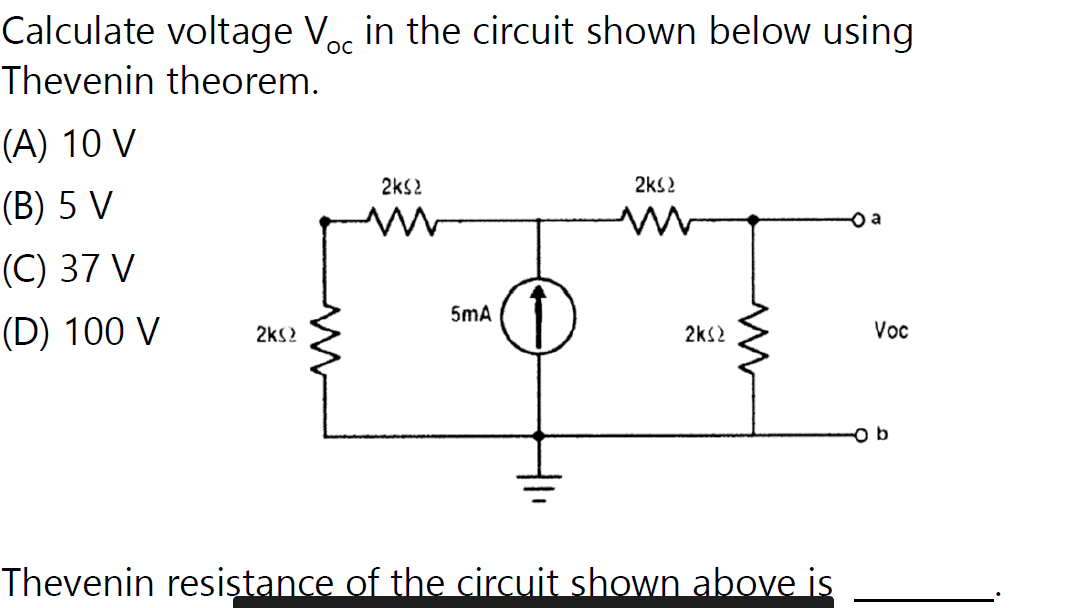 Solved Calculate voltage Voc in the circuit shown below | Chegg.com