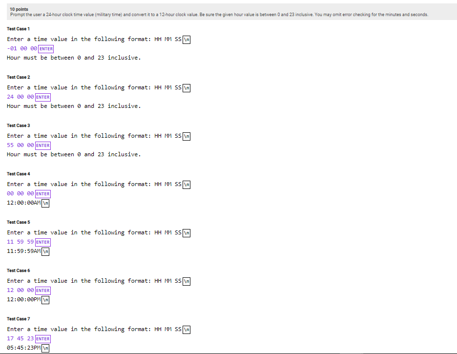 Solved Need to write code that converts military time to 12 | Chegg.com