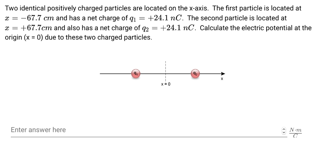 Solved Two identical positively charged particles are | Chegg.com