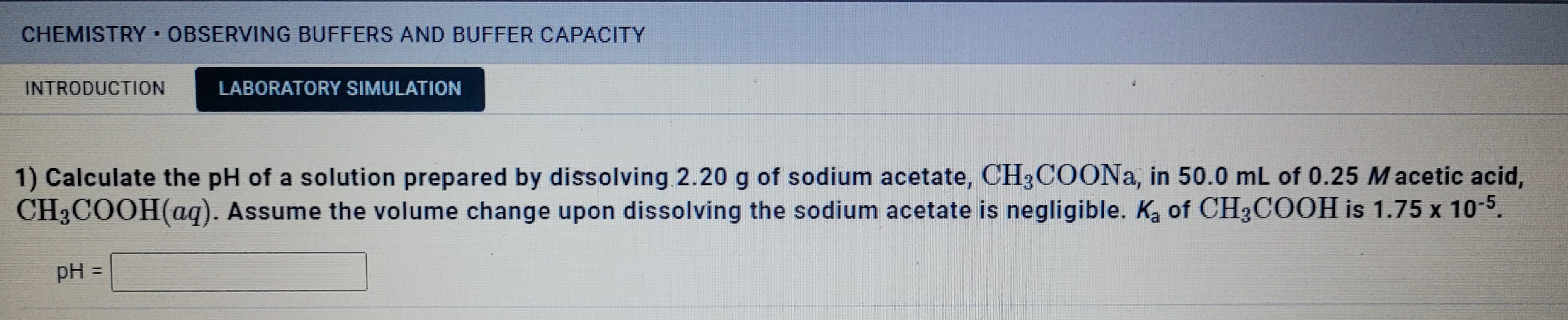 Solved Chemistry Observing Buffers And Buffer Capacity 