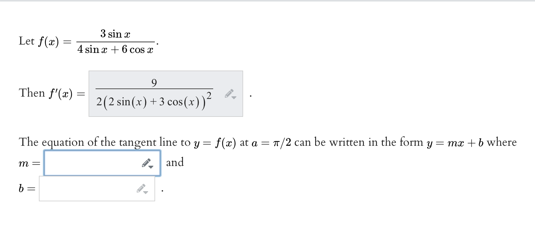 Solved Let f(x)=4sinx+6cosx3sinx. Then | Chegg.com