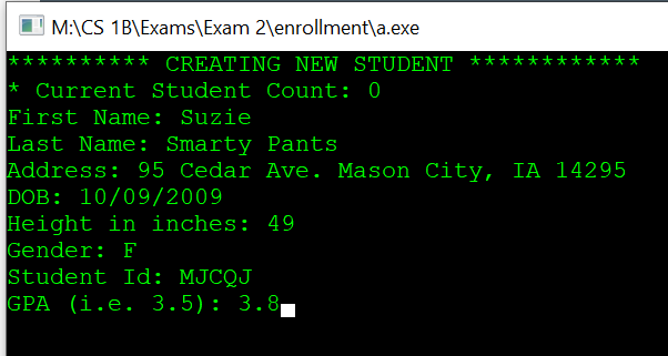 Solved Create a menu-driven program for enrolling students | Chegg.com