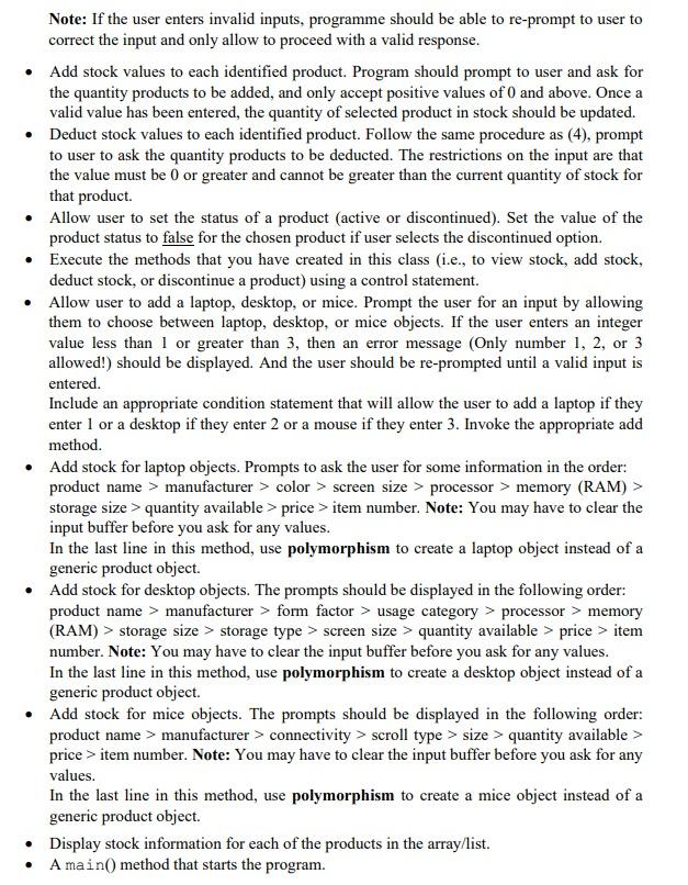 Solved Store Management: The StoreManagement class is the | Chegg.com