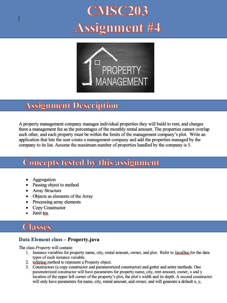 Solved CVISC203 Assignment #4 PROPERTY MANAGEMENT Assignment | Chegg.com