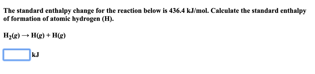 Solved The standard enthalpy change for the reaction below | Chegg.com