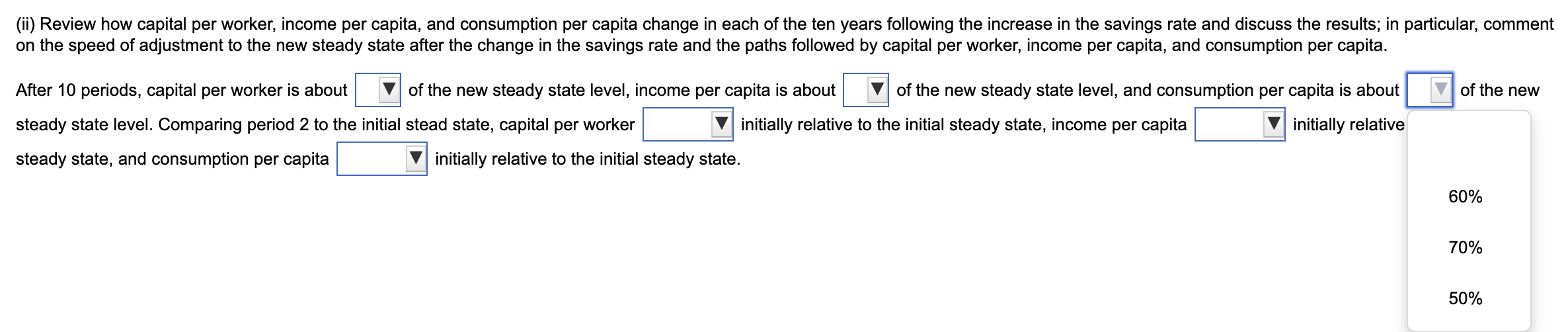 Solved (ii) Review how capital per worker, income per | Chegg.com