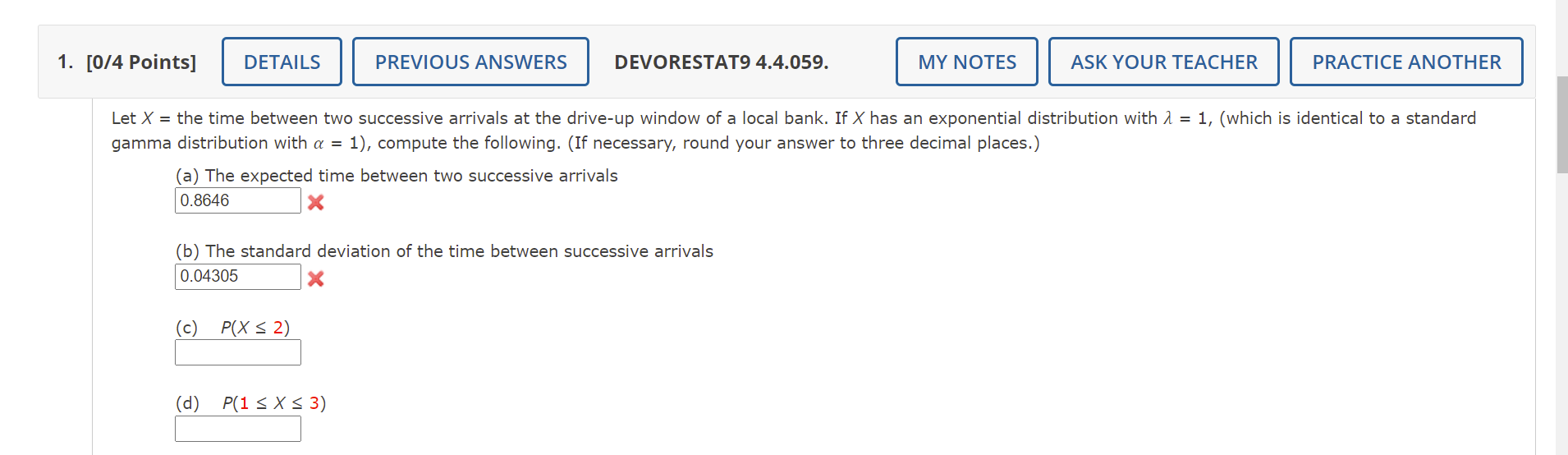 Solved 1. [0/4 Points] DETAILS PREVIOUS ANSWERS DEVORESTAT9 | Chegg.com