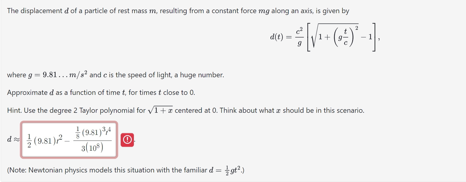 Solved The displacement d ﻿of a particle of rest mass m, | Chegg.com