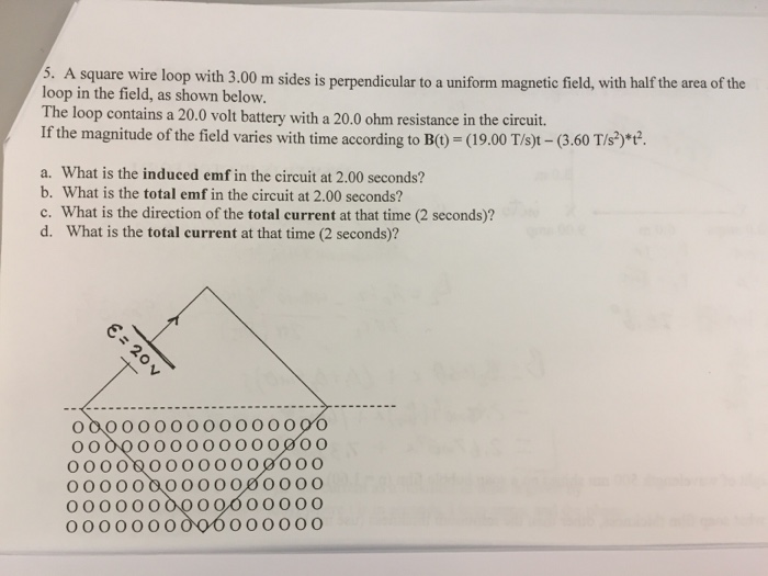 Solved A square wire loop with 3.00 m sides is perpendicular | Chegg.com