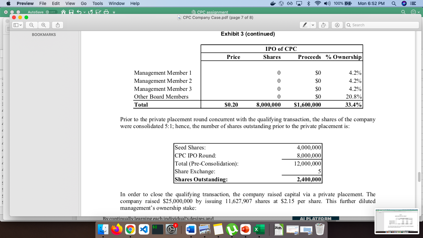 JOSEPH VIGNEAULT & THE CAPITAL POOL COMPANY | Chegg.com