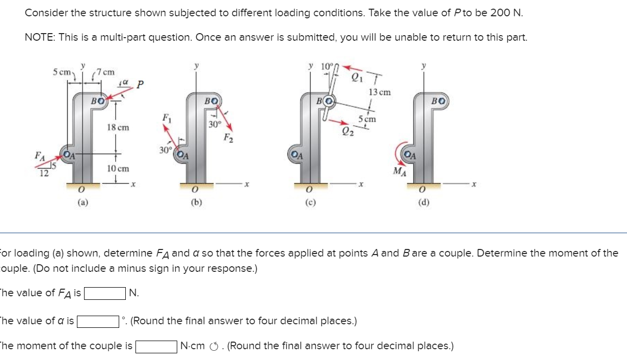 Solved Consider the structure shown subjected to different | Chegg.com