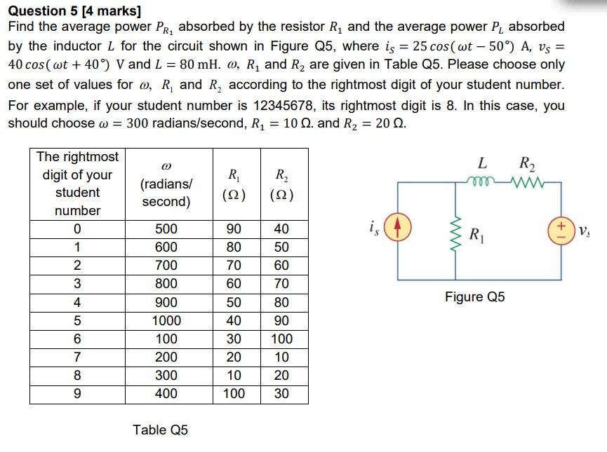 Solved Question 5 [4 marks] Find the average power PR, | Chegg.com