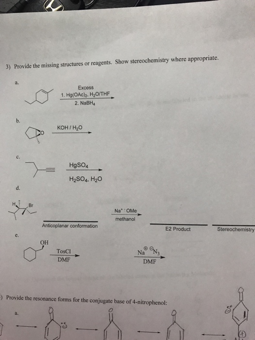 Solved 3) Provide the missing structures or reagents. Show | Chegg.com