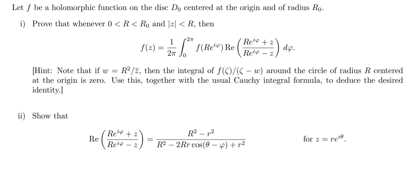 Solved Let f be a holomorphic function on the disc Do | Chegg.com