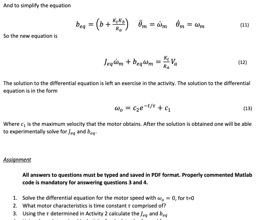 Solved So far we have modeled the DC motor, simulated its | Chegg.com