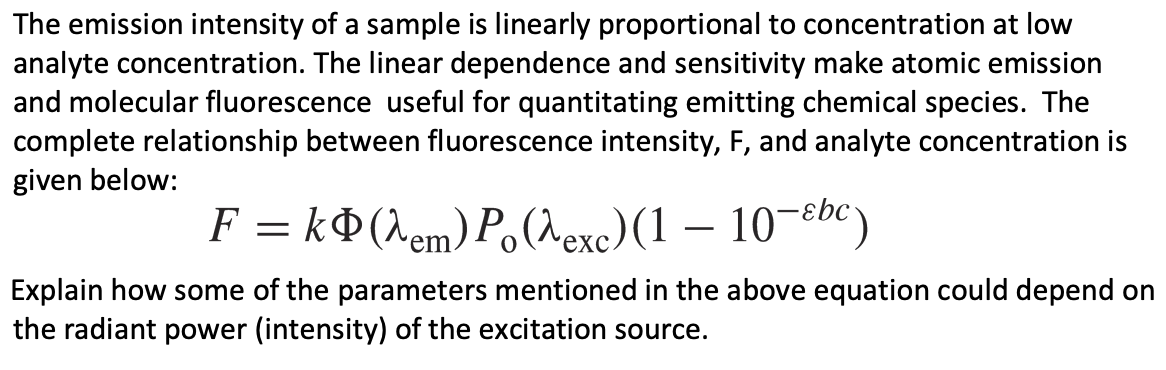Solved I think radiant power means the intensity of the | Chegg.com