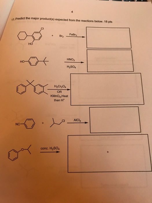 Solved Predict the major product(s) expected from the | Chegg.com