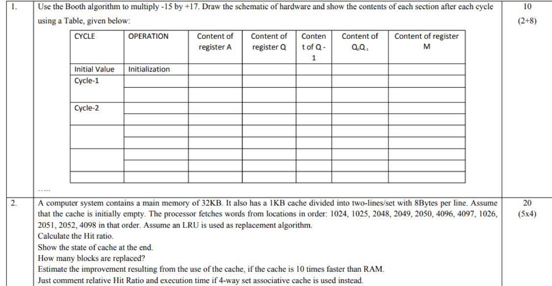 Solved 1. 10 (2+8) Use the Booth algorithm to multiply - 15 | Chegg.com