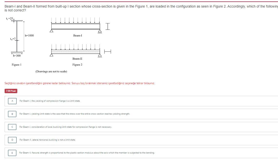 Solved Beam-I and Beam-ll formed from built-up I section | Chegg.com