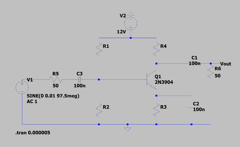 Solved Design a common emitter amplifier in LTSpice using | Chegg.com