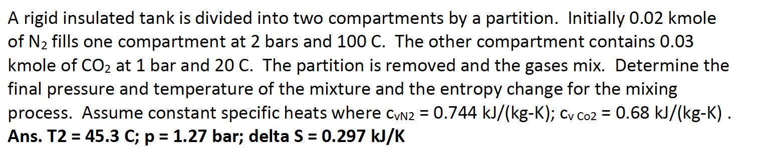 Solved A rigid insulated tank is divided into two | Chegg.com
