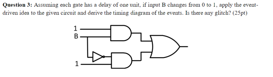Solved Question 3: Assuming each gate has a delay of one | Chegg.com
